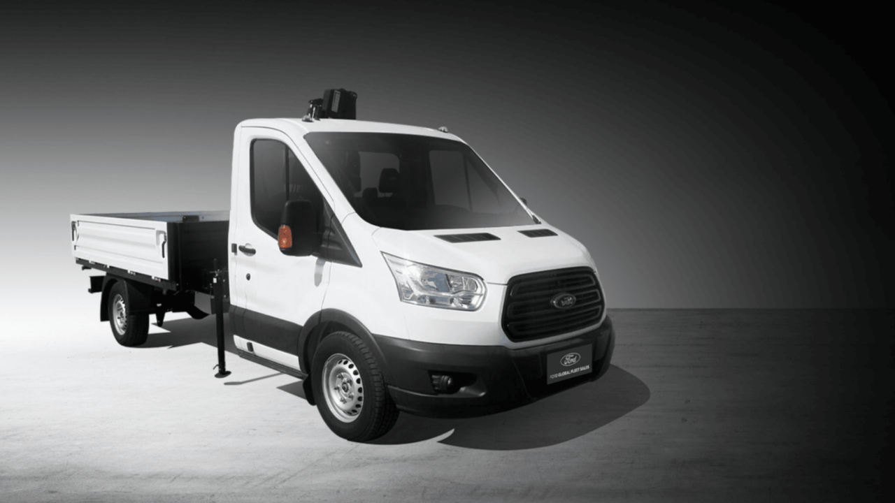 Transit Flatbed Cargo with Crane - Ford Global Fleet Sales